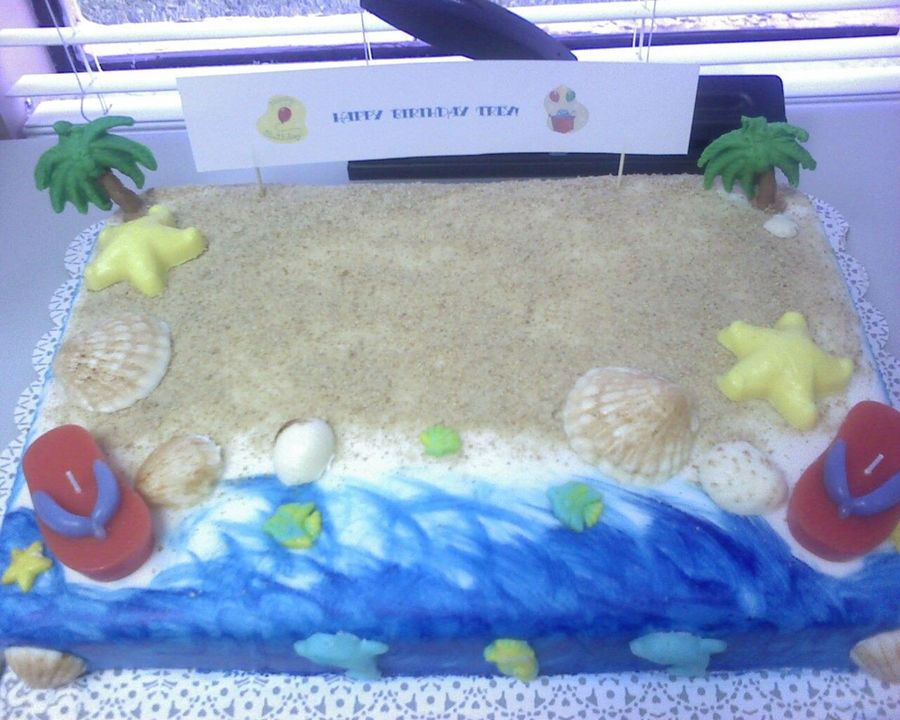 Beach Party Birthday Cake - CakeCentral.com
