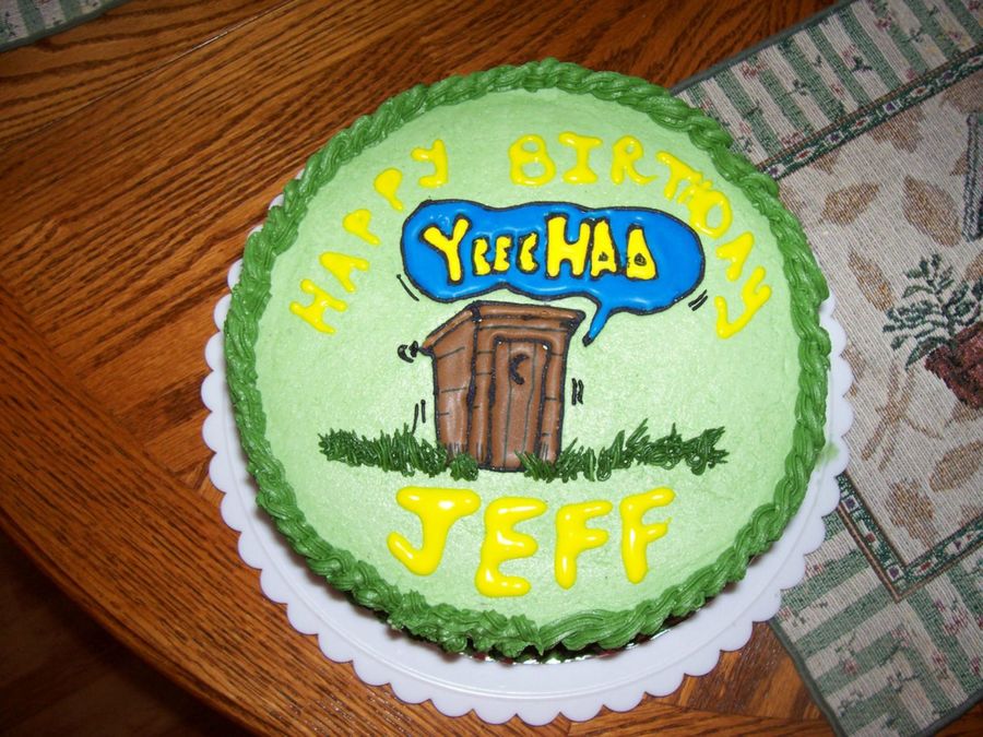 Outhouse Bday Cake - CakeCentral.com