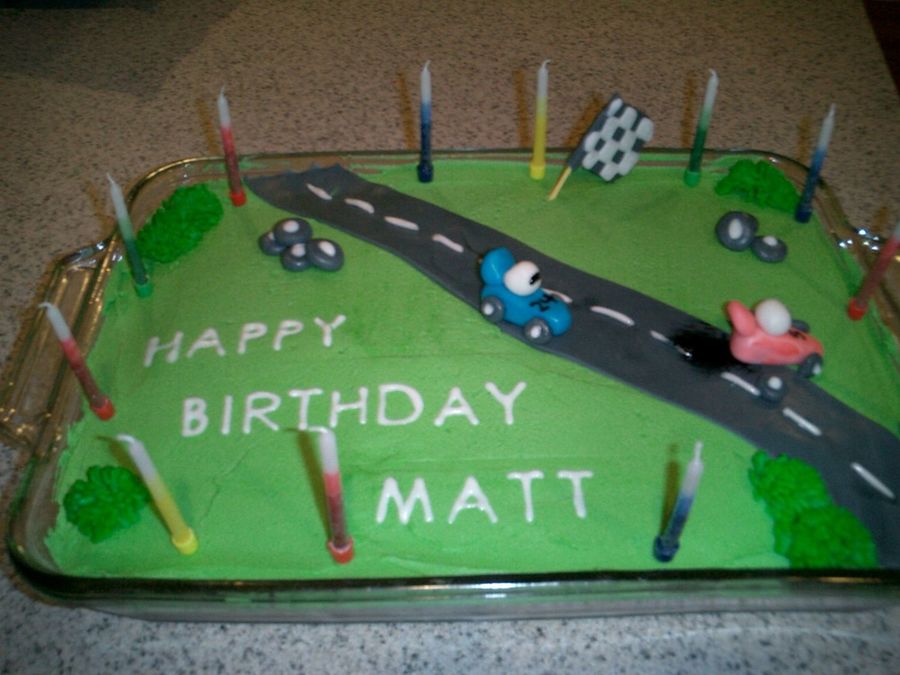 Fondant Race Car Cake - CakeCentral.com