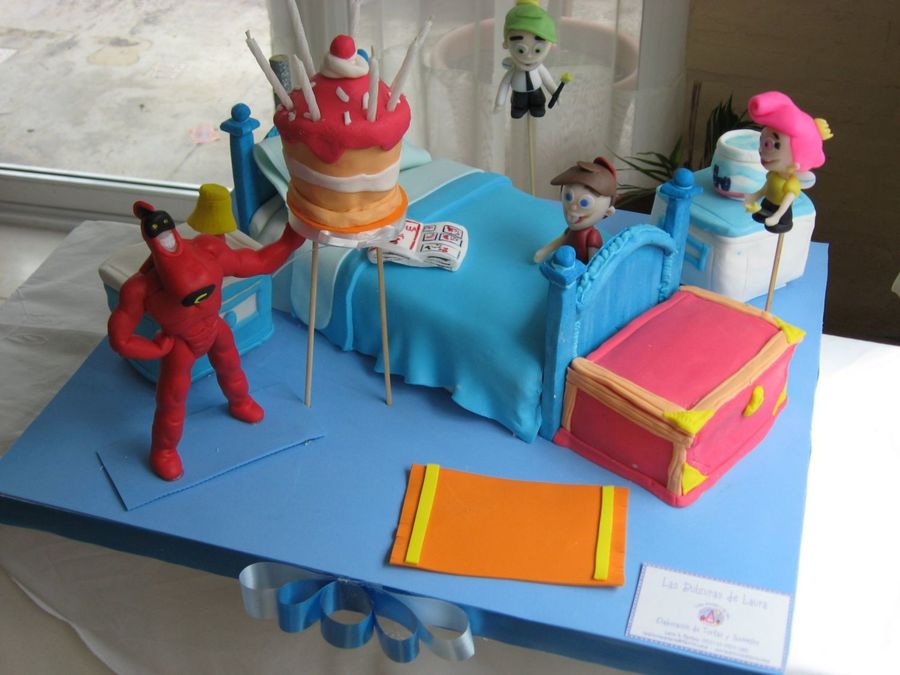 Fairly Odd Parents And Crimson Chin Cake - CakeCentral.com
