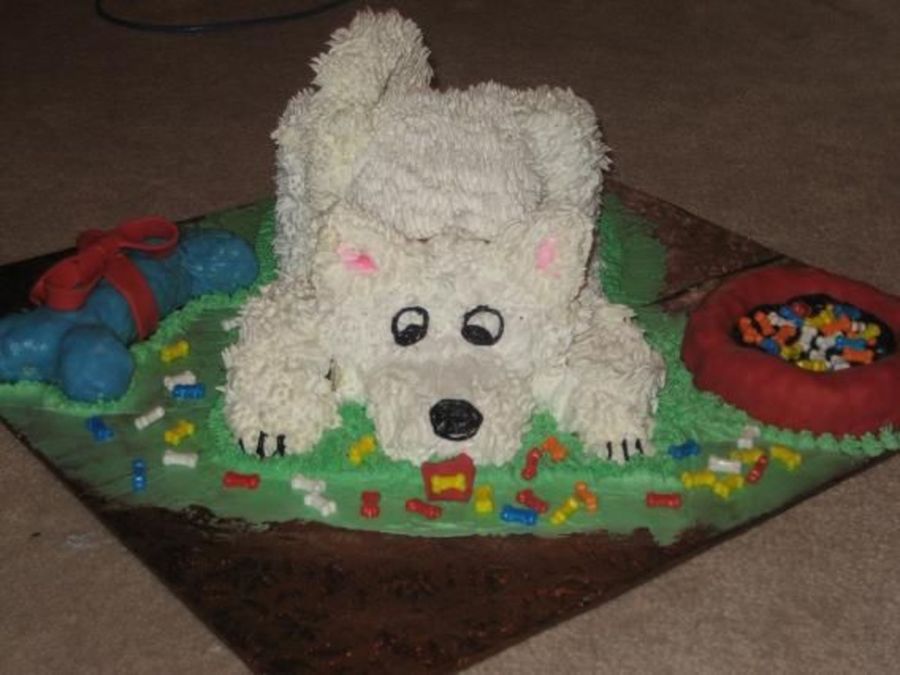 Japanese Spitz Puppy Cake - CakeCentral.com