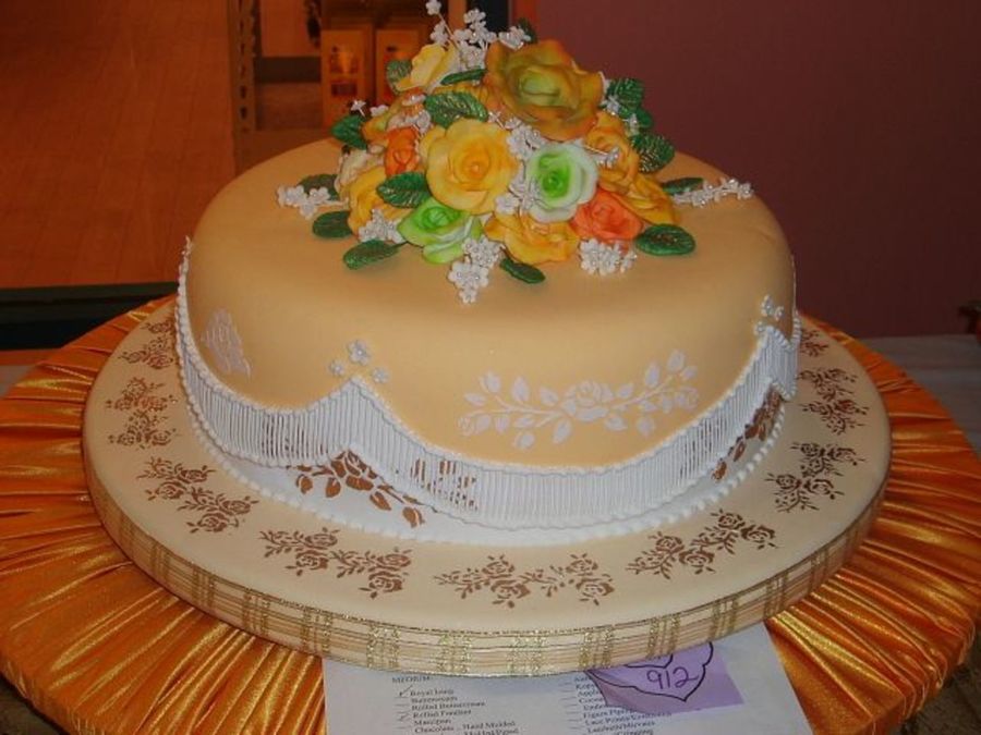 Stringwork, Stenciling, Gumpaste Flowers - CakeCentral.com