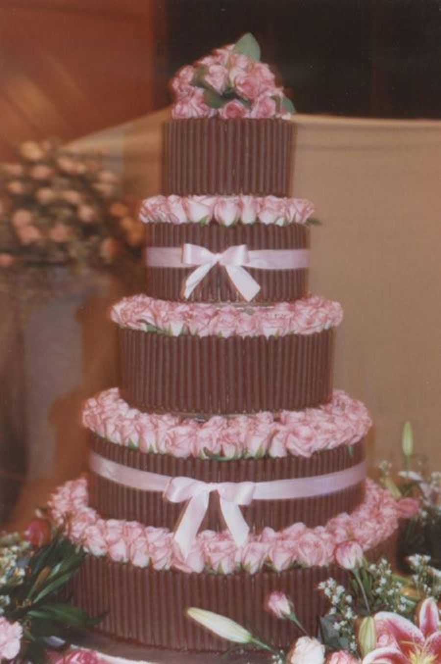 Chocolate Picket Fence With Fresh Roses - CakeCentral.com