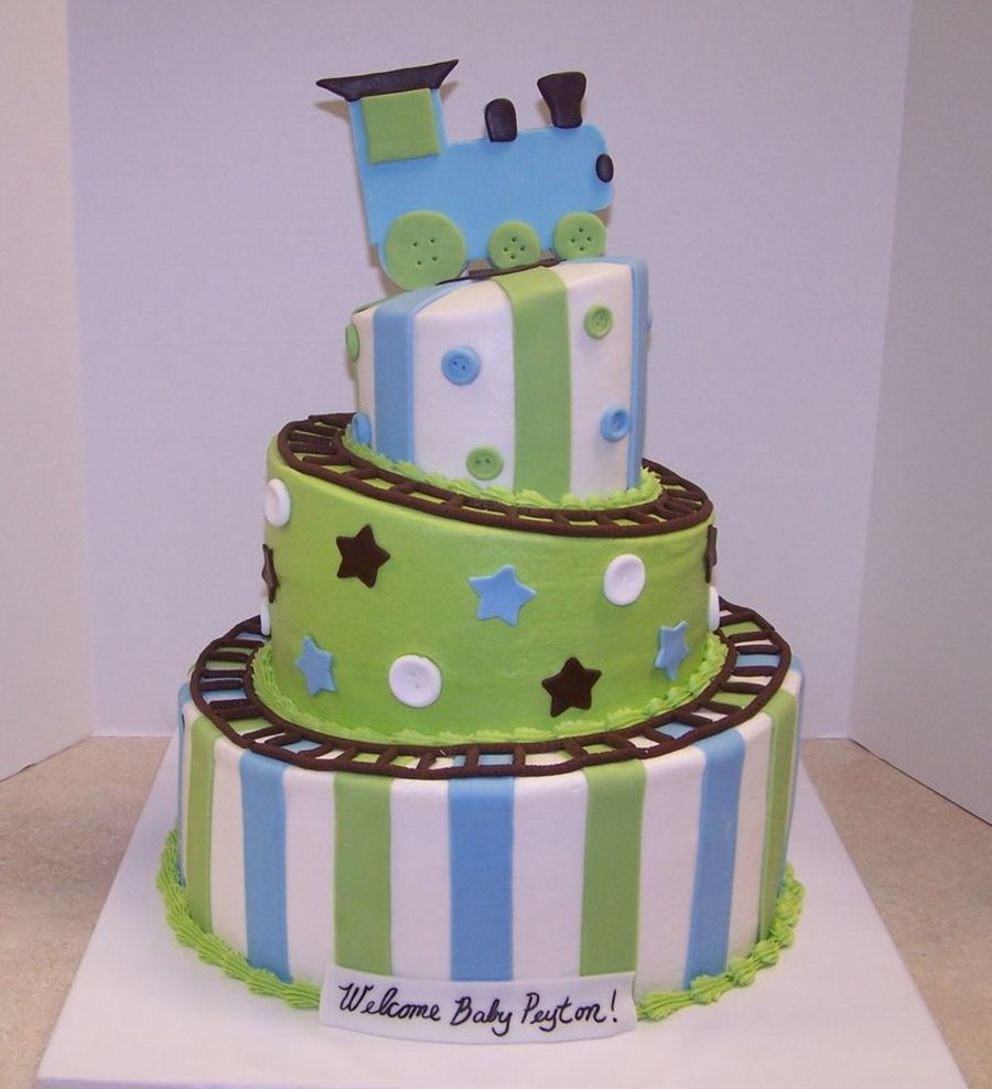 Whimsical Train Baby Shower - CakeCentral.com