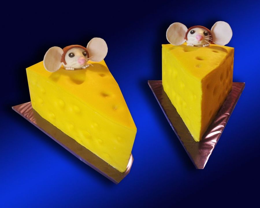 Cheese Shaped Cake With Despereaux On To - CakeCentral.com