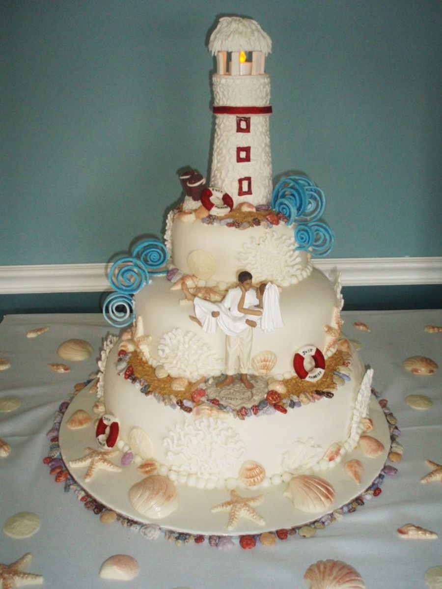 Lighthouse Wedding Cake - CakeCentral.com