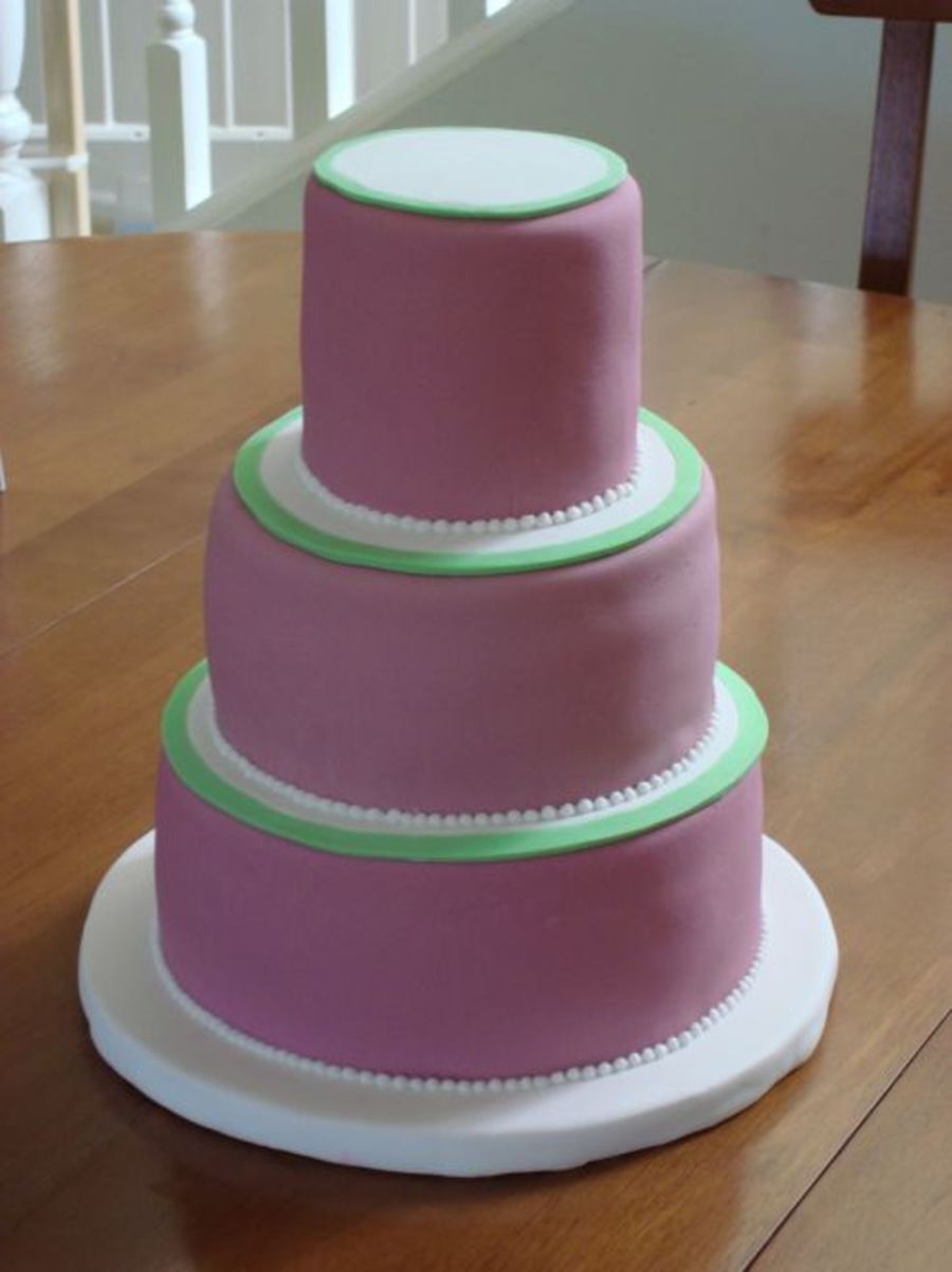 Fushia And Green Wedding Cake - CakeCentral.com