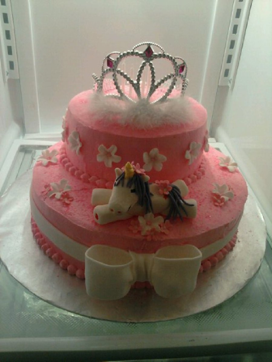 Unicorn/tiara Cake - CakeCentral.com