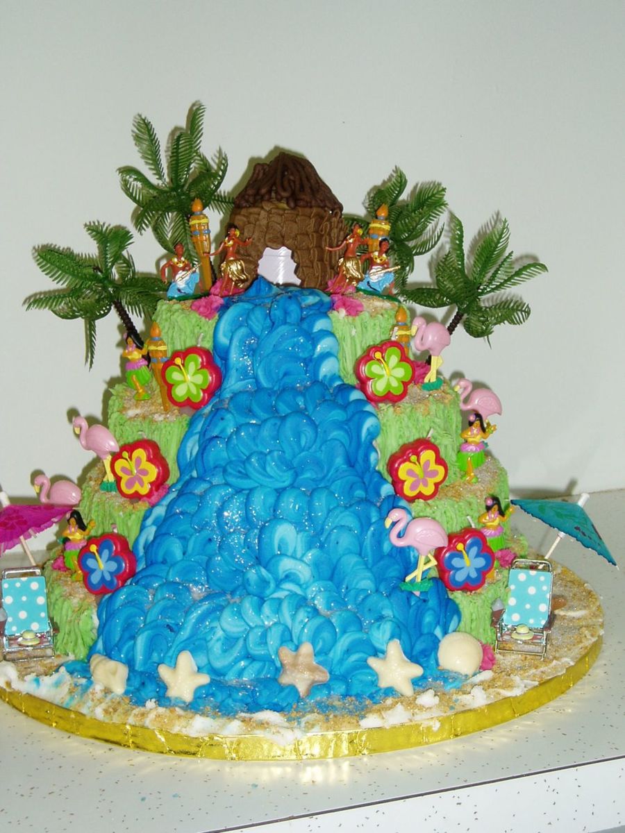 Hula Waterfall Cake - CakeCentral.com