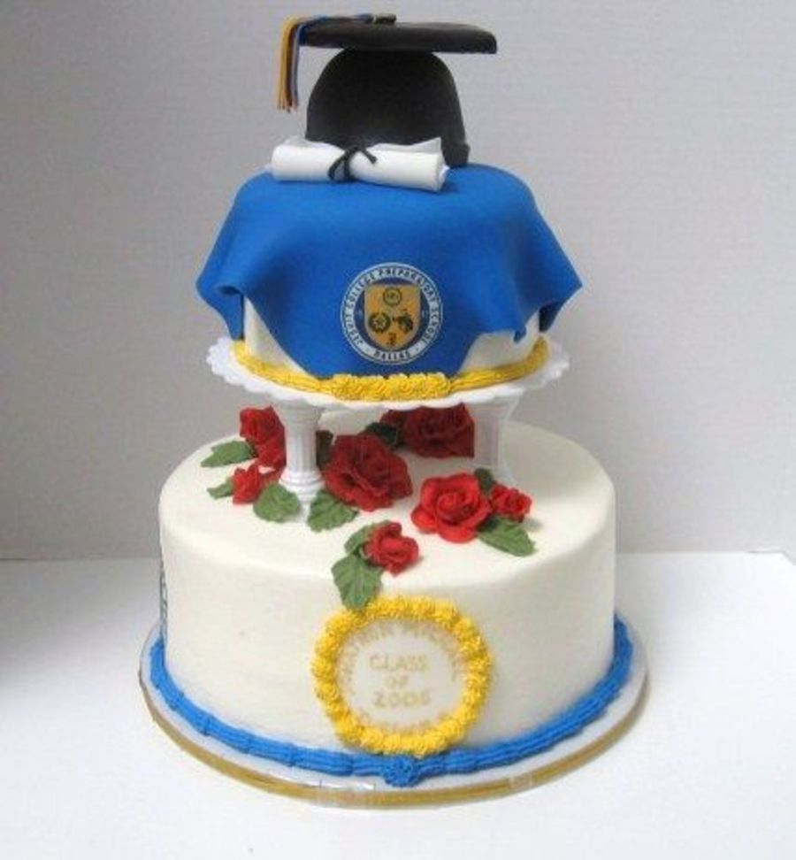 Graduation Two Tier Cake - CakeCentral.com