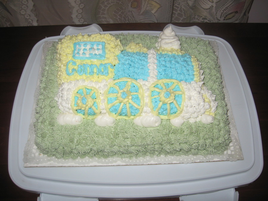 Choo Choo Train Baby Shower Cake - CakeCentral.com