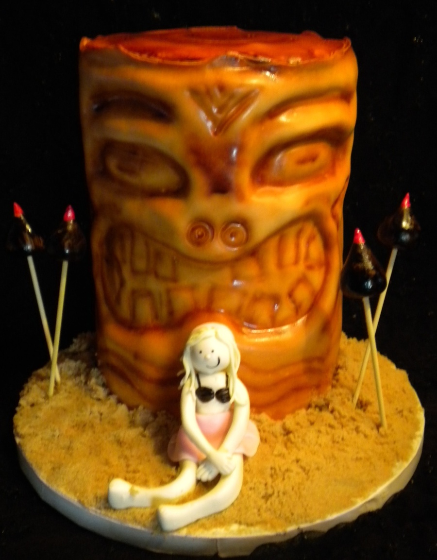 Luau Themed Tiki Cake - CakeCentral.com