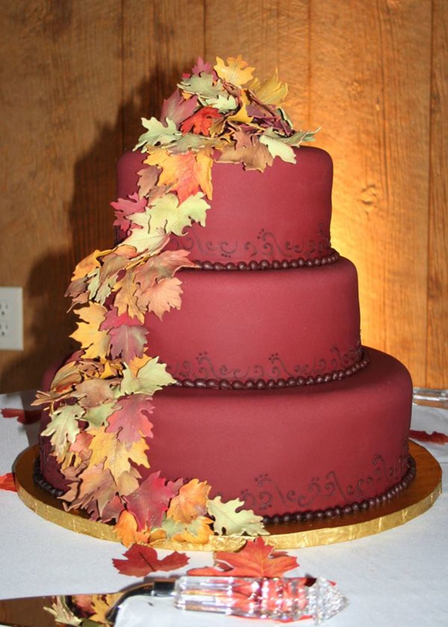 Falling Leaves Wedding - CakeCentral.com