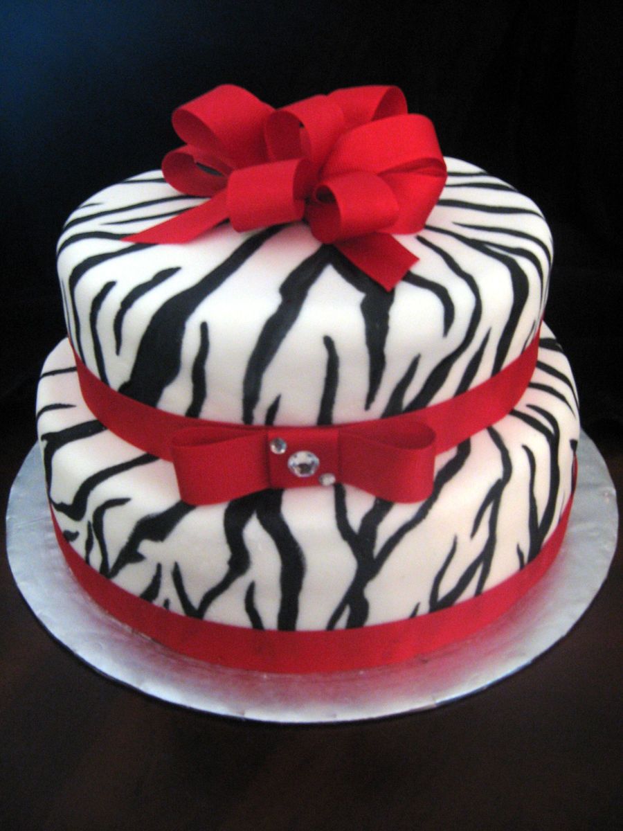 Black, White And Red Zebra Cake - CakeCentral.com