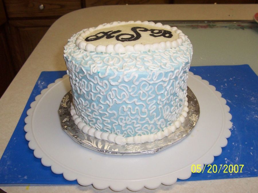 Cornelli Lace With Monogram - CakeCentral.com