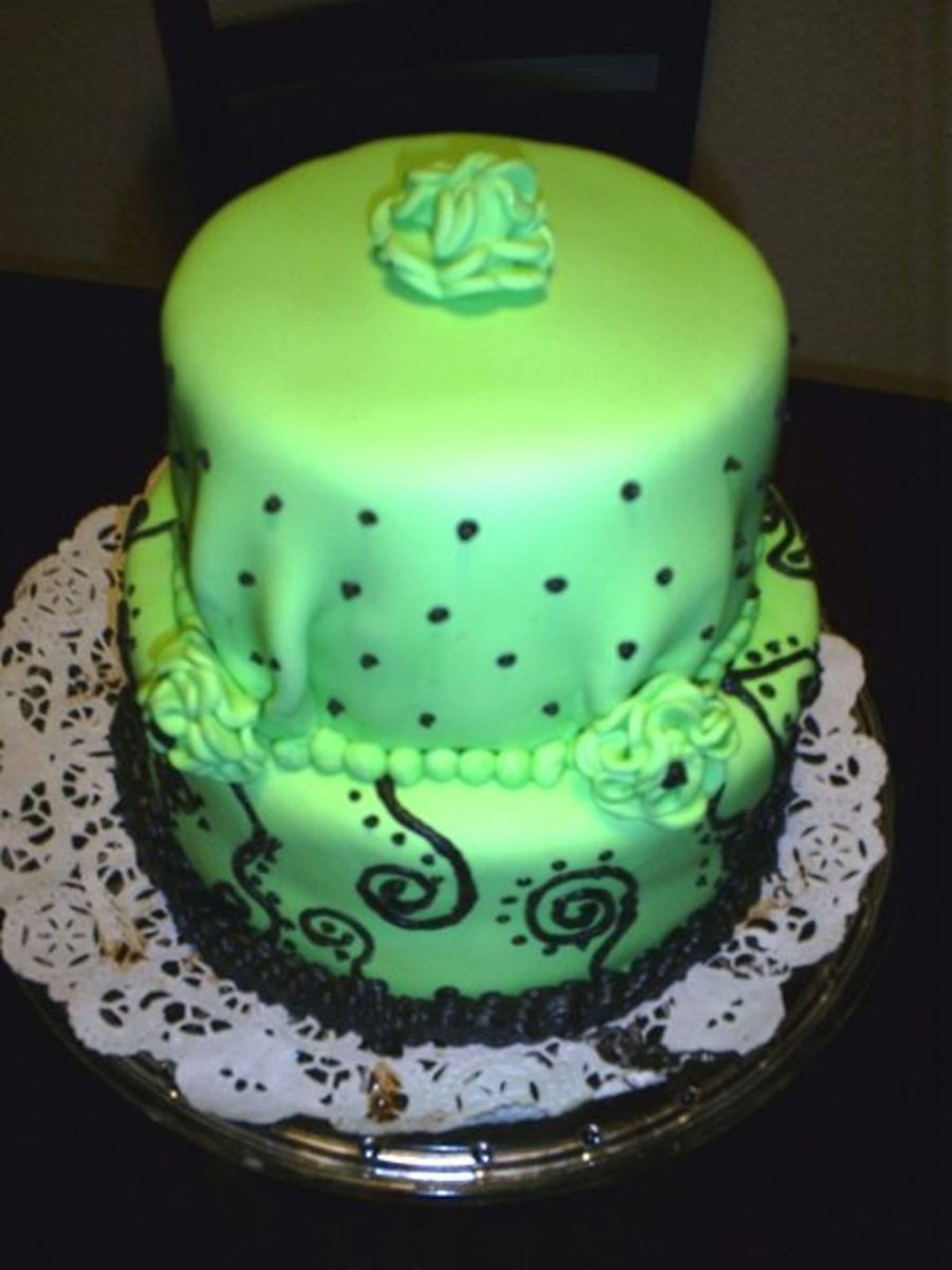 Green Fondant Cake - CakeCentral.com