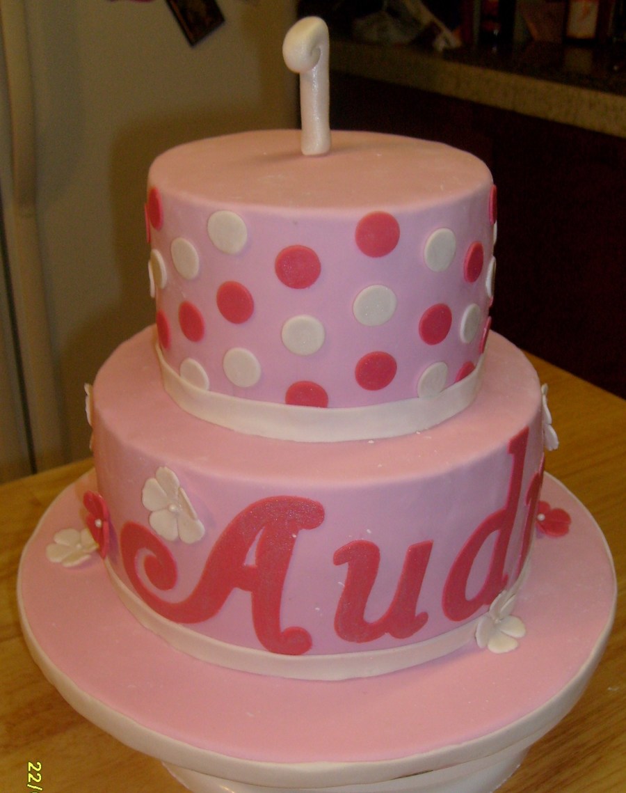 Pink And White Polka Dots - CakeCentral.com