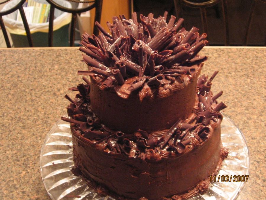 Chocolate Buttercream Curl Cake - CakeCentral.com