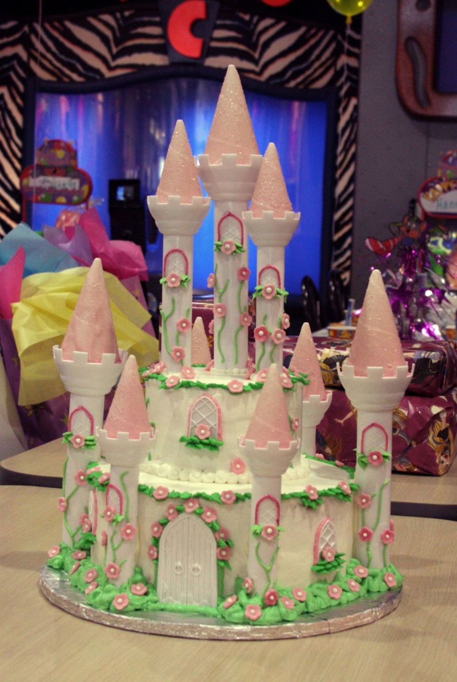 Pink Castle Cake (Using Wilton Kit) - CakeCentral.com