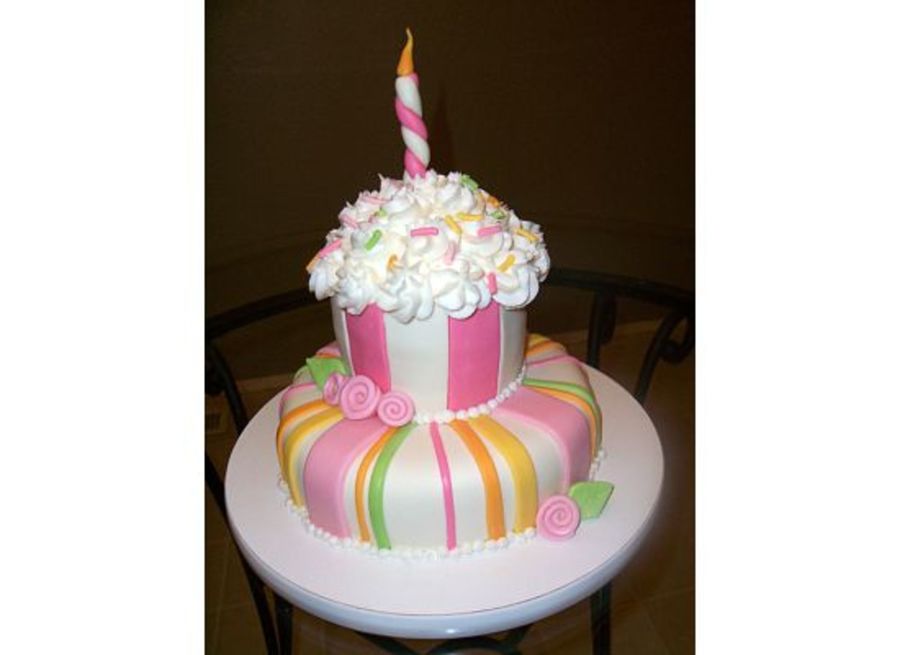 Second Birthday Cupcake Cake - CakeCentral.com