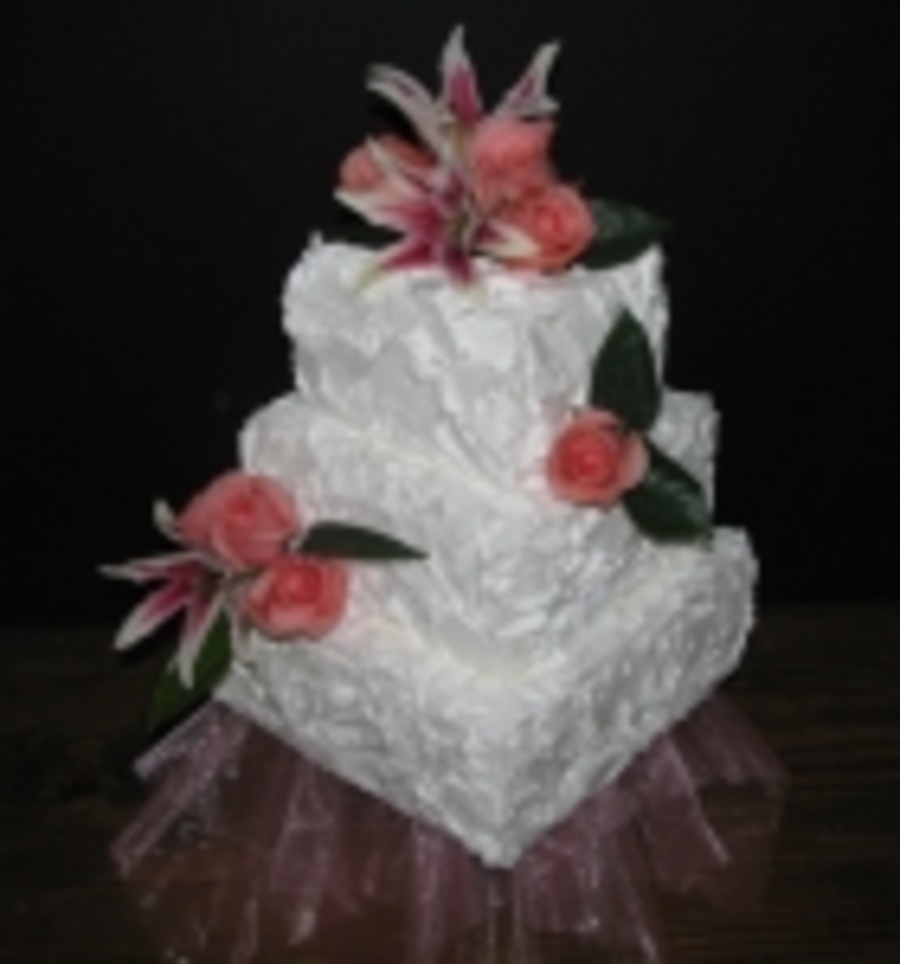 Messy Buttercream Wedding - CakeCentral.com