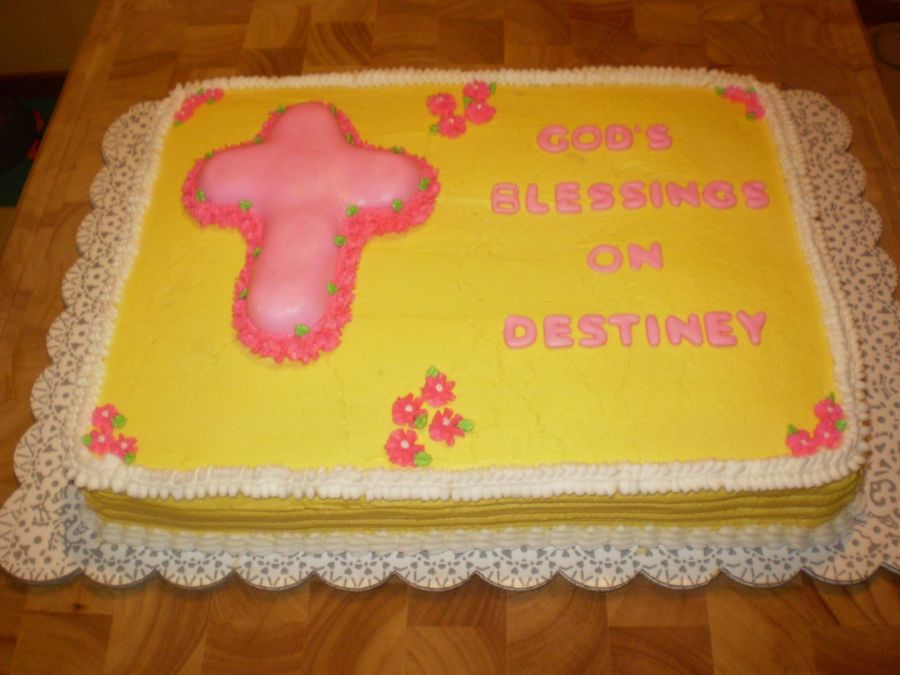 Baptism Sheet Cake - CakeCentral.com