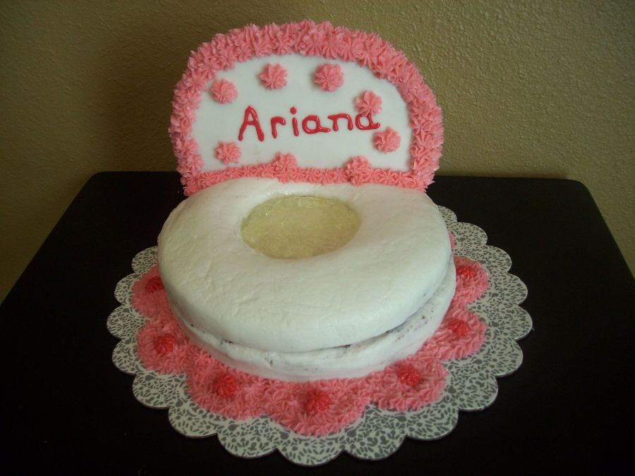 Pink Potty Chair Cake - CakeCentral.com