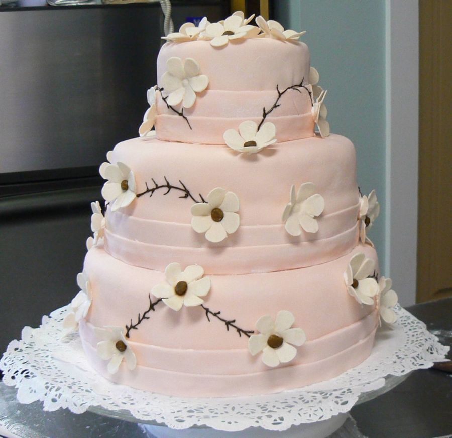 White Chocolate Fondant Wedding Cake - CakeCentral.com