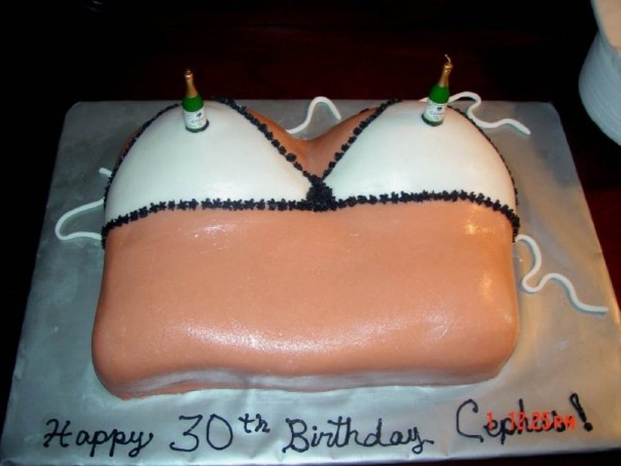Champagne Bottle Bra Cake - Birthday - CakeCentral.com