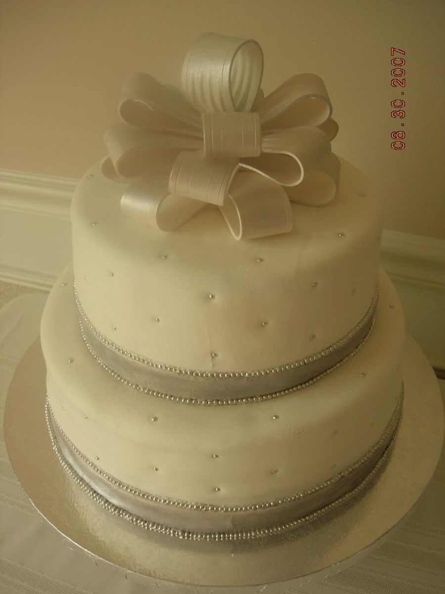 Silver Birthday Cake - CakeCentral.com