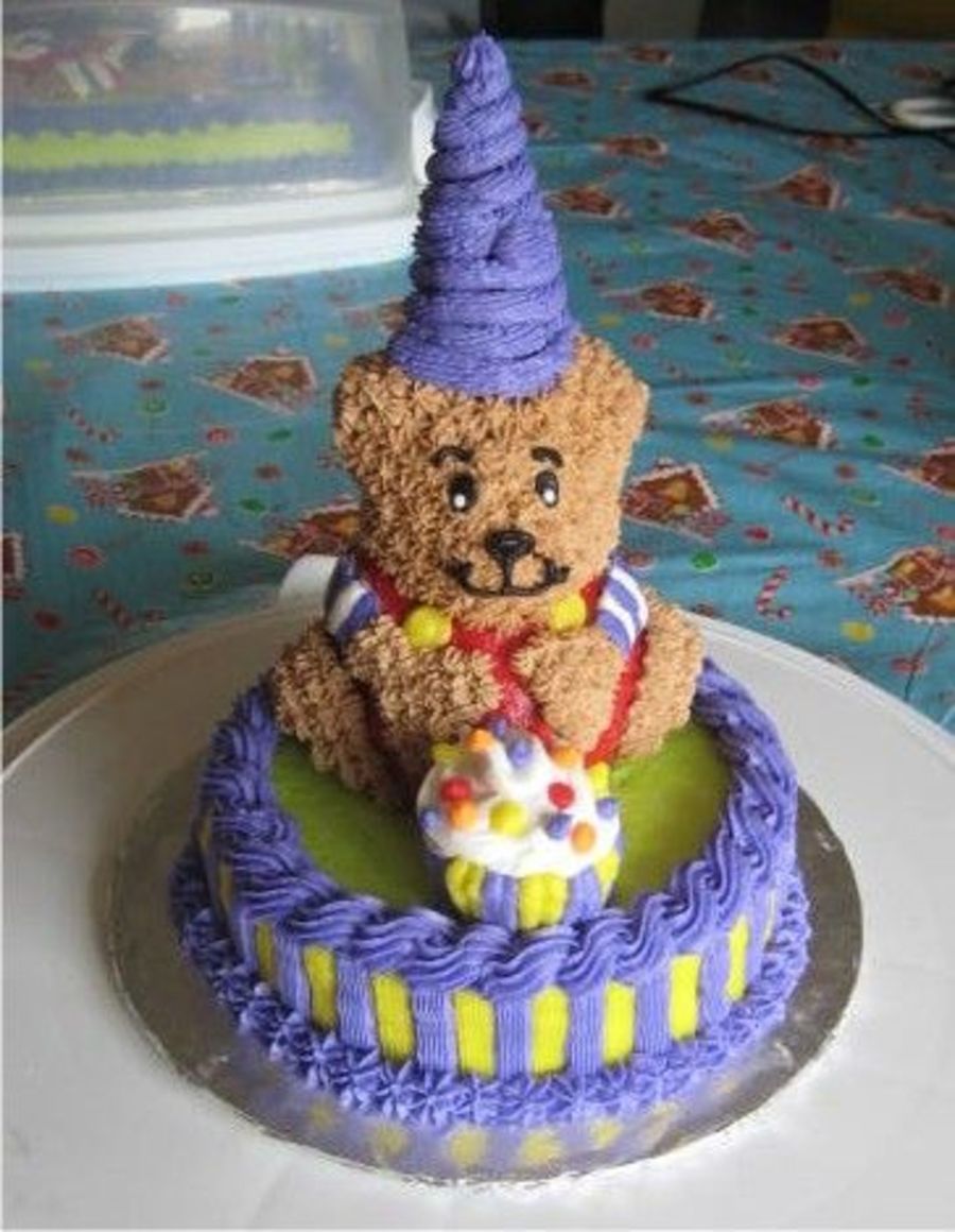 Teddy Bear First Birthday Smash Cake - CakeCentral.com