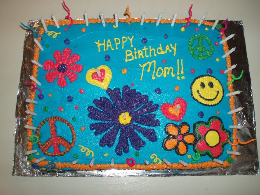 Retro Flower Power Cake - CakeCentral.com