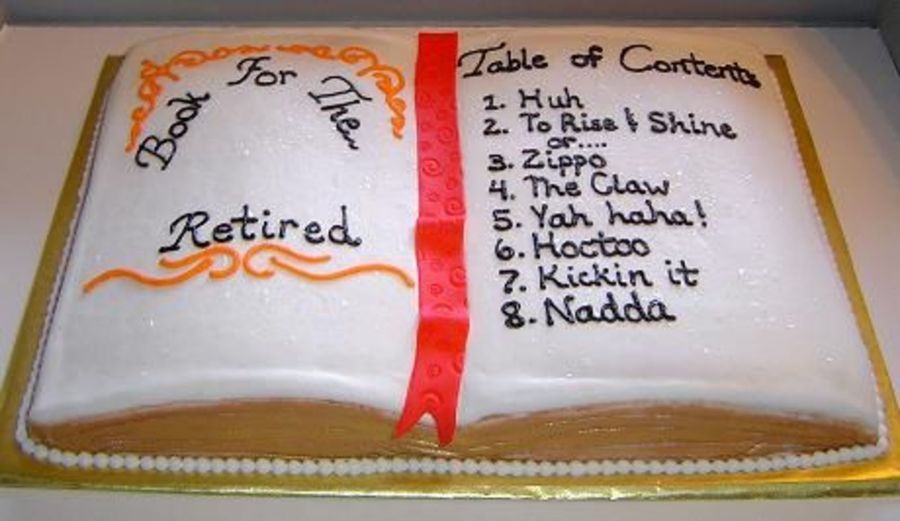 Retirement Book Cake - CakeCentral.com