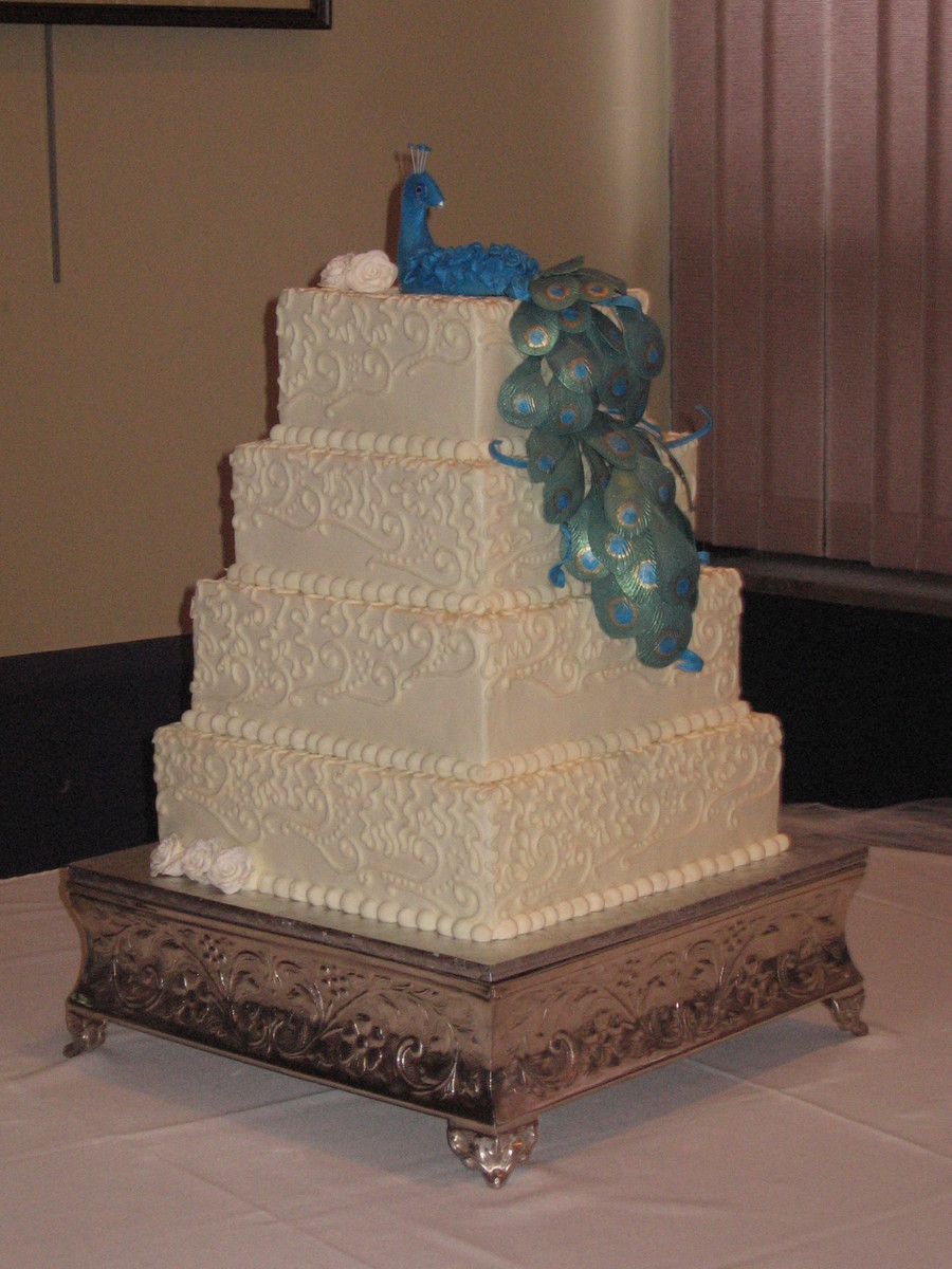Peacock Wedding Cake - CakeCentral.com