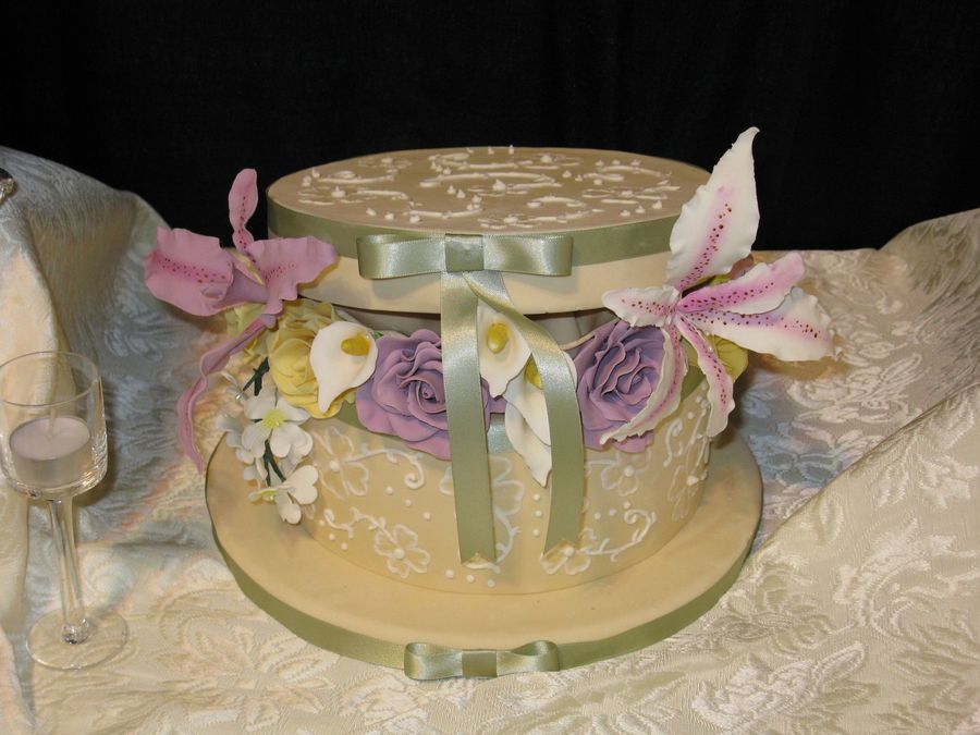 Spring Blooms Hatbox Cake - CakeCentral.com