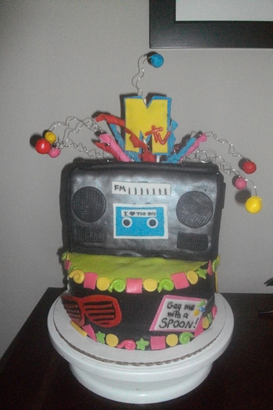 80's Theme Party Cake - CakeCentral.com