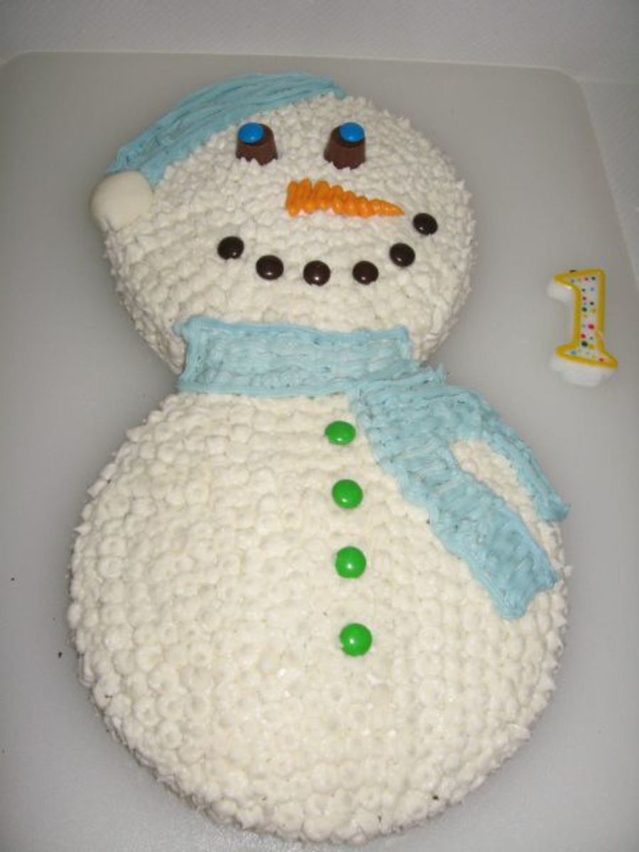 First Birthday Snowman Cake - CakeCentral.com