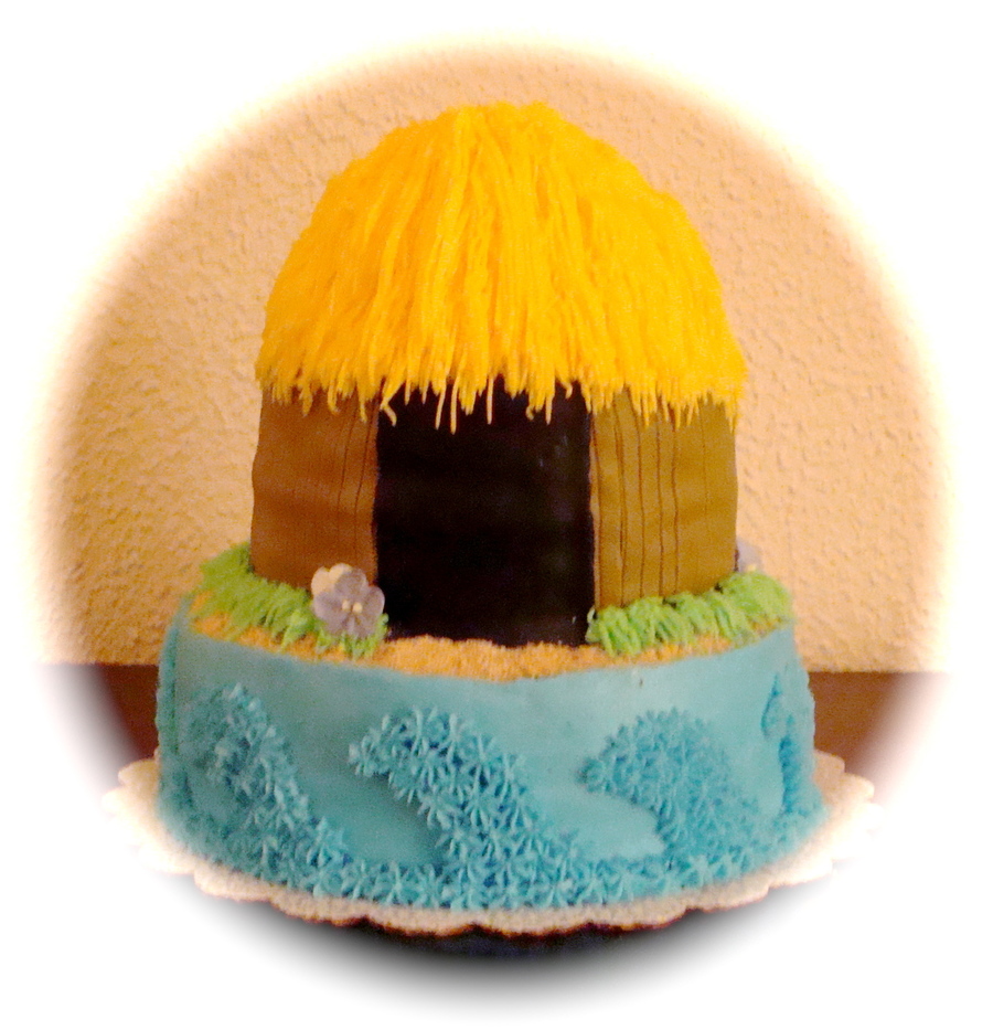 Luau Hut Cake - CakeCentral.com