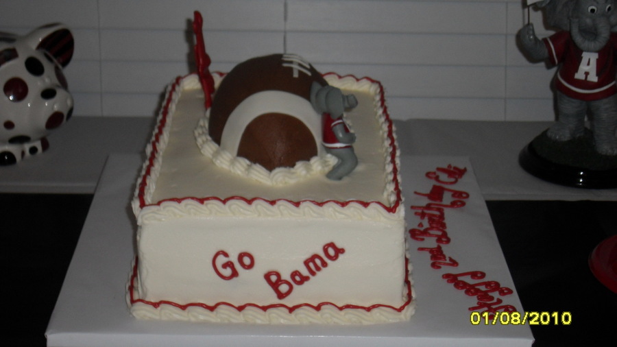 Alabama Crimson Tide National Championship Birthday Cake - CakeCentral.com