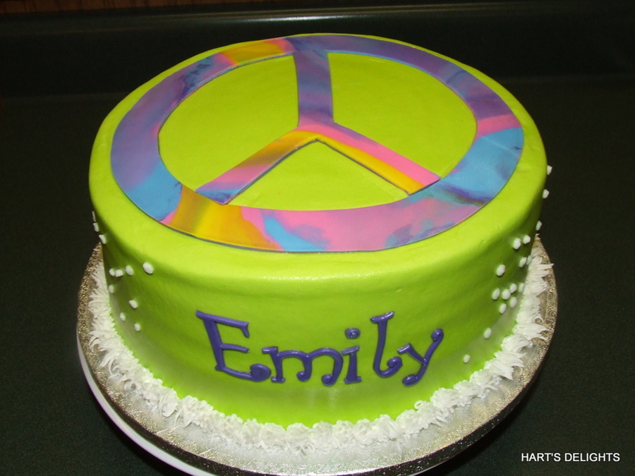 Emily's Peace Sign Birthday Cake - CakeCentral.com