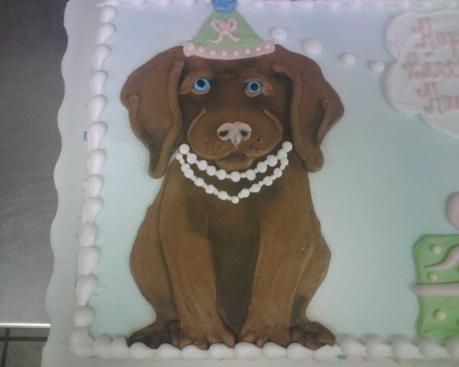 Chocolate Lab Puppy Birthday Cake - CakeCentral.com