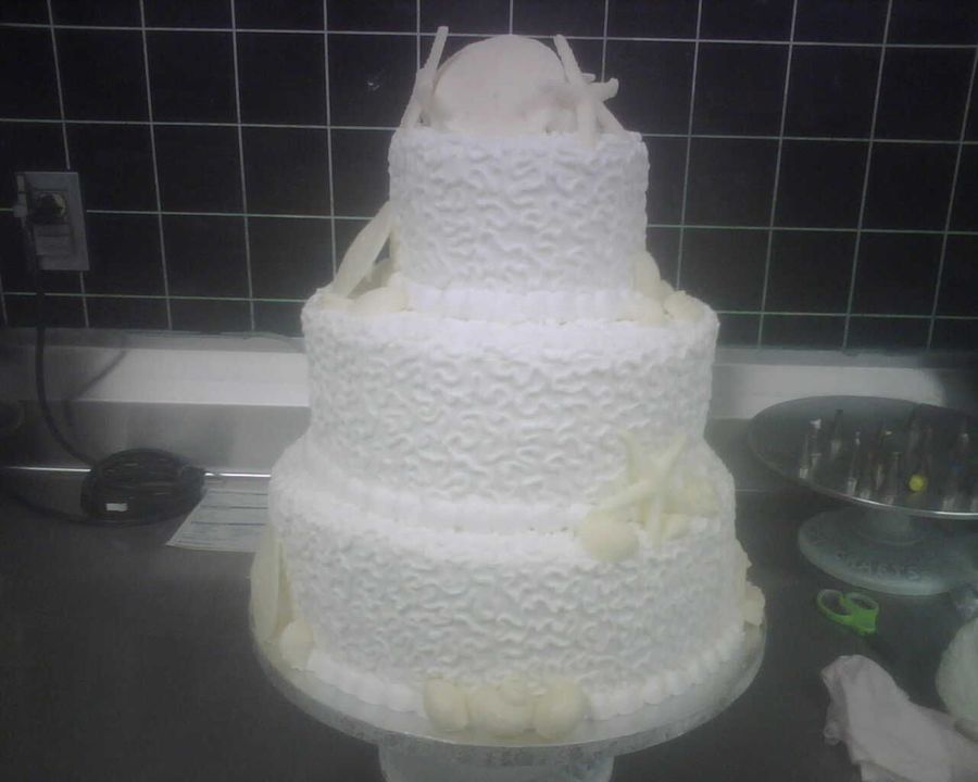 3 Tier With Chocolate Shells - CakeCentral.com