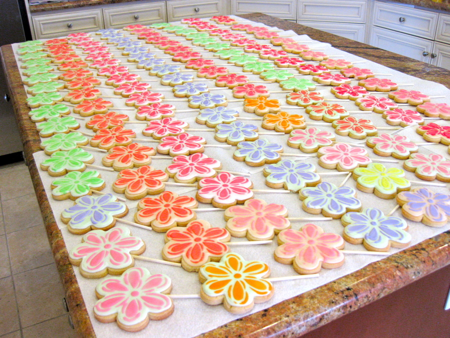 Garden Flower Stenciled Cookies... - CakeCentral.com