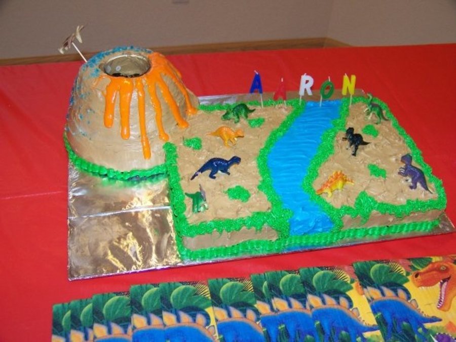 Dinosaur Volcano Cake - CakeCentral.com