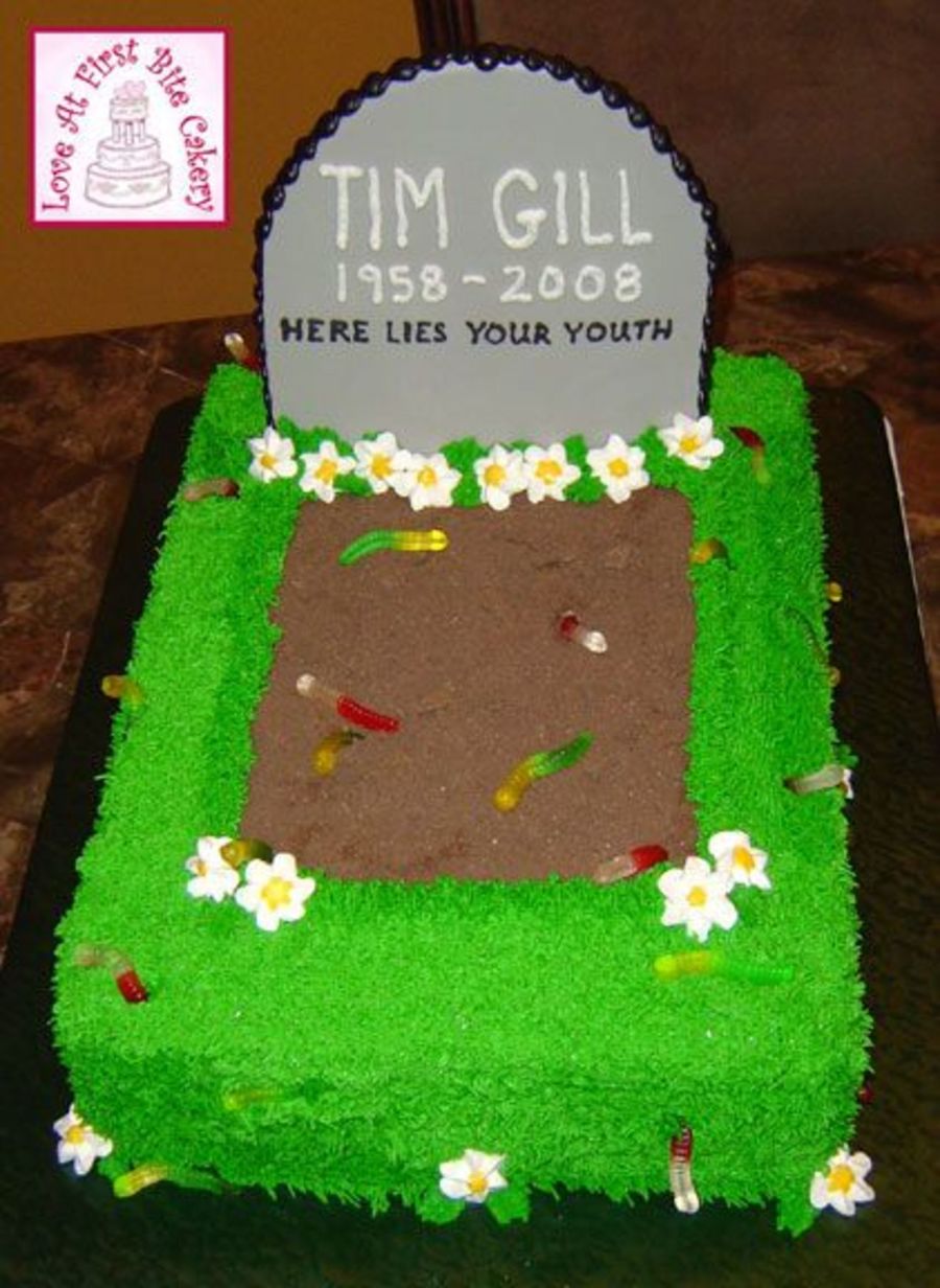 Here Lies Your Youth Tombstone - CakeCentral.com