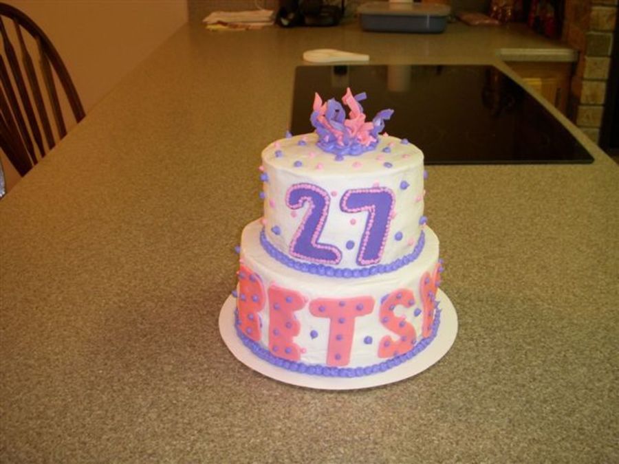 Pink & Purple Birthday Cake - CakeCentral.com