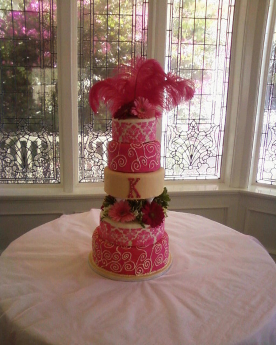 Pink Damask - CakeCentral.com