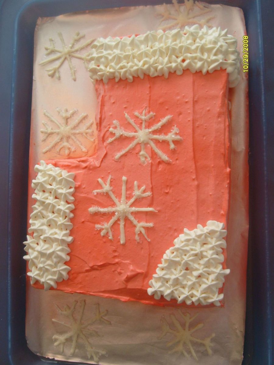 No Bake Christmas Stocking Cake - CakeCentral.com
