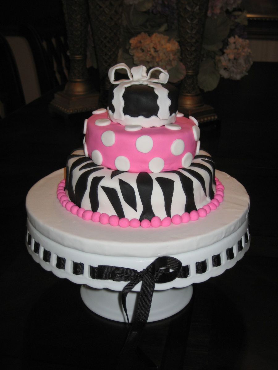 Zebra Polka Dot Cake - CakeCentral.com