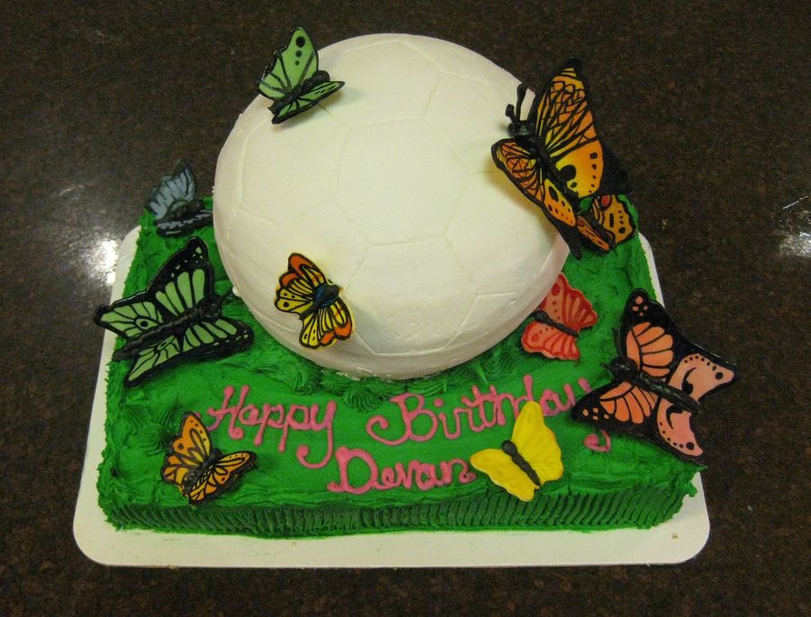 Soccer Butterfly Cake.. - CakeCentral.com